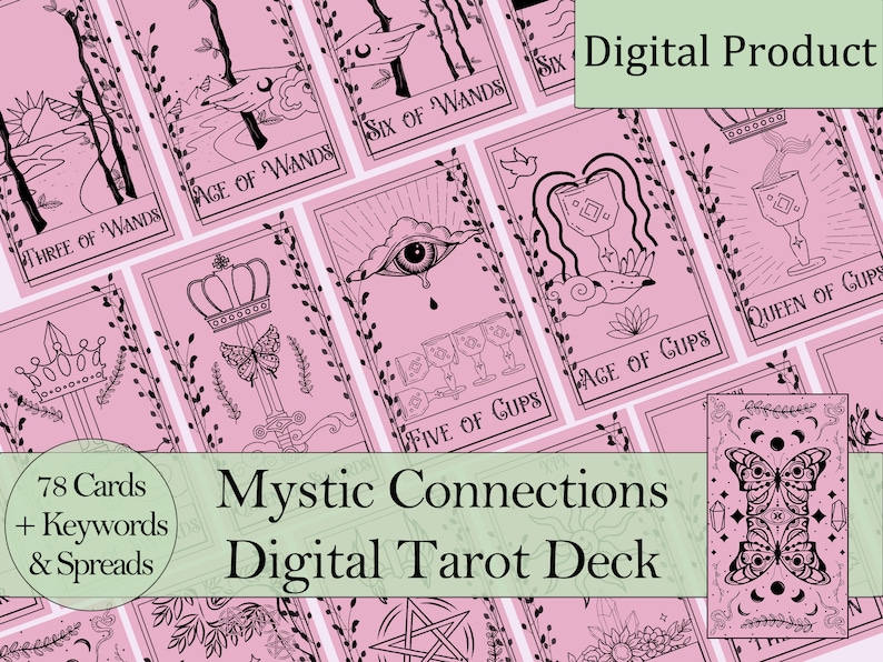 Mystic Connections Printable Tarot Deck 78 Cards With - Etsy