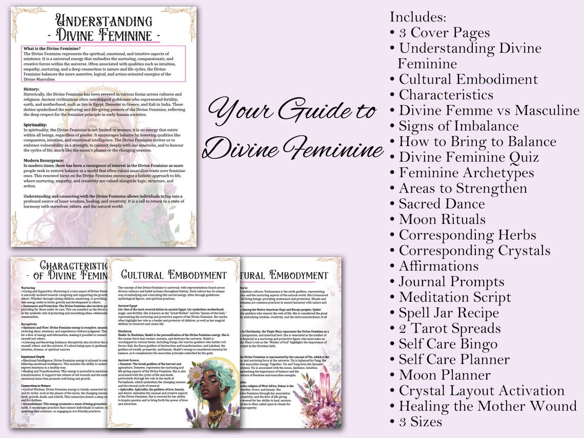 Divine Feminine Book of Shadows Bundle | Quiz, Spells, Rituals, Sacred ...