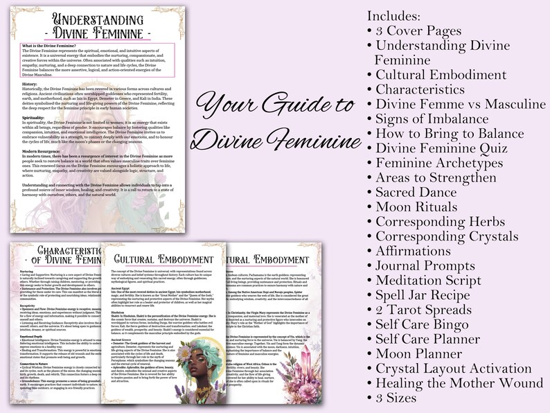 Divine Feminine Book of Shadows Bundle | Quiz, Spells, Rituals, Sacred ...