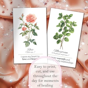 Affirmation Cards - Botanical | 50 Printable Affirmation Cards for ...