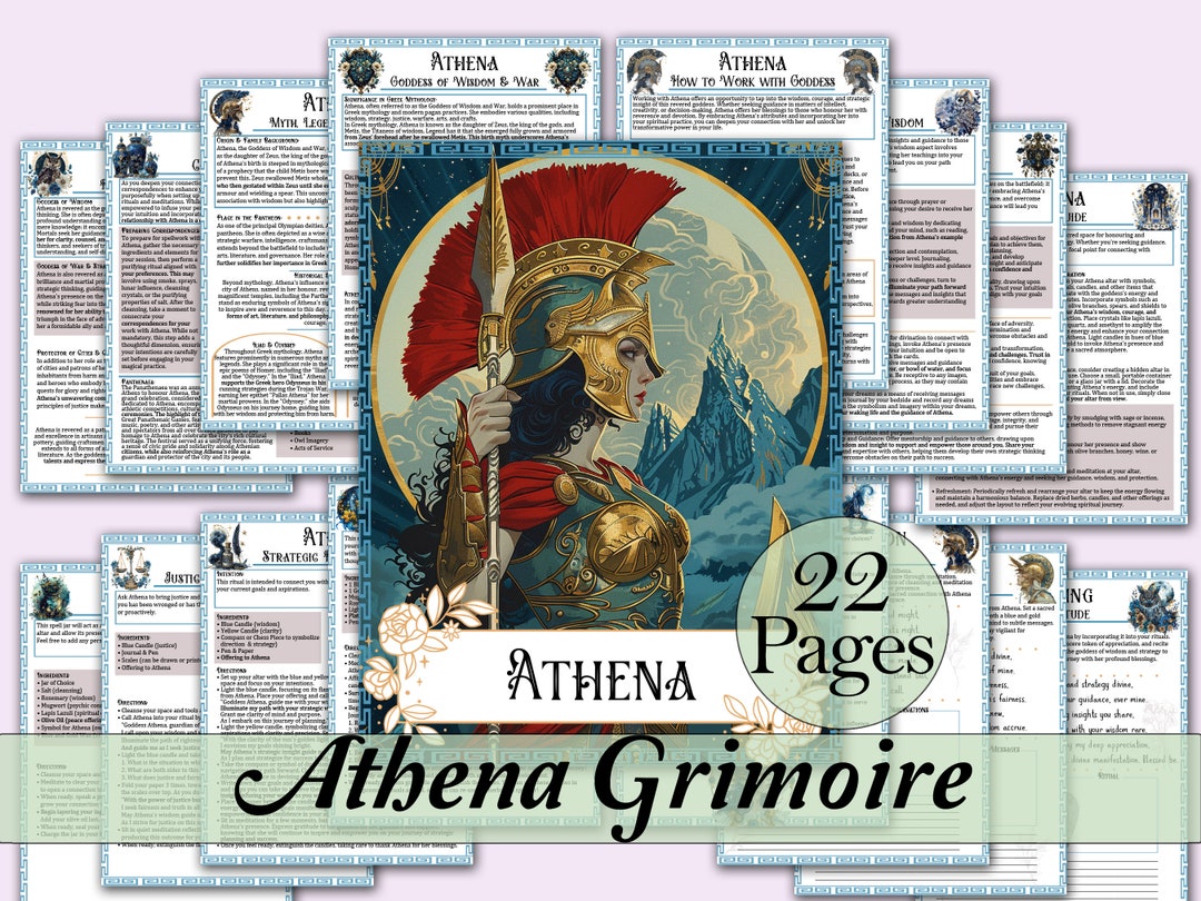 Athena Book of Shadows Bundle | Spells, Rituals, Tarot Spreads ...