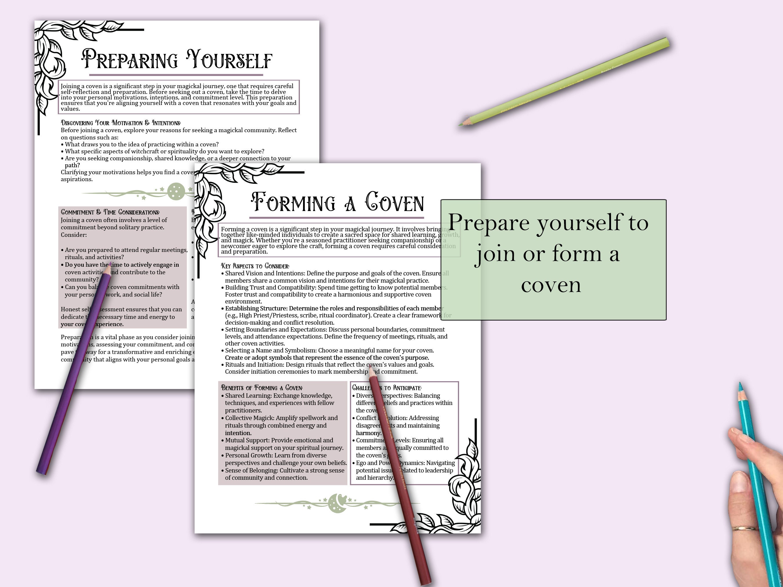 Coven Guide for Joining or Forming a Witchcraft Coven Printable Pages ...