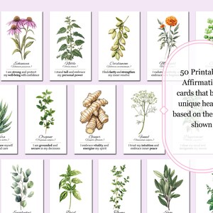 Affirmation Cards - Botanical | 50 Printable Affirmation Cards for ...