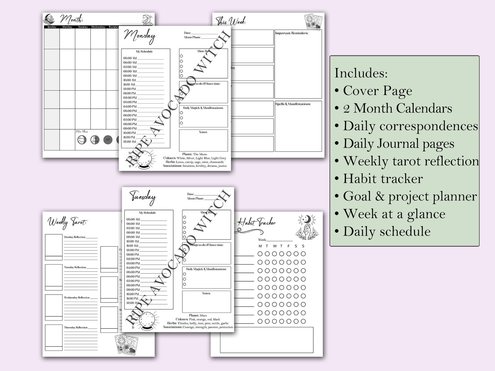 ADHD Witch Planner Daily Weekly & Monthly Printable - Etsy