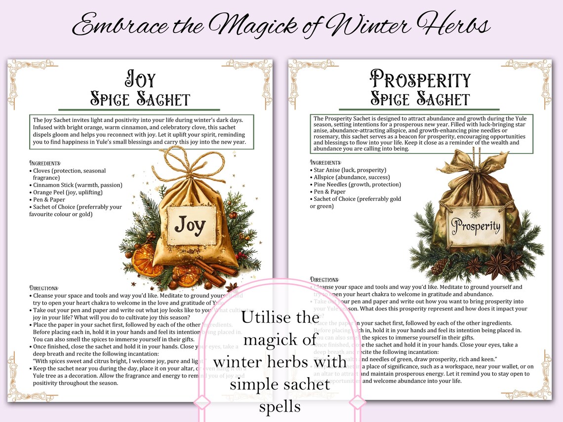 Winter Spice Sachet Spells | 5 Rituals | Joy, Warmth, Prosperity ...