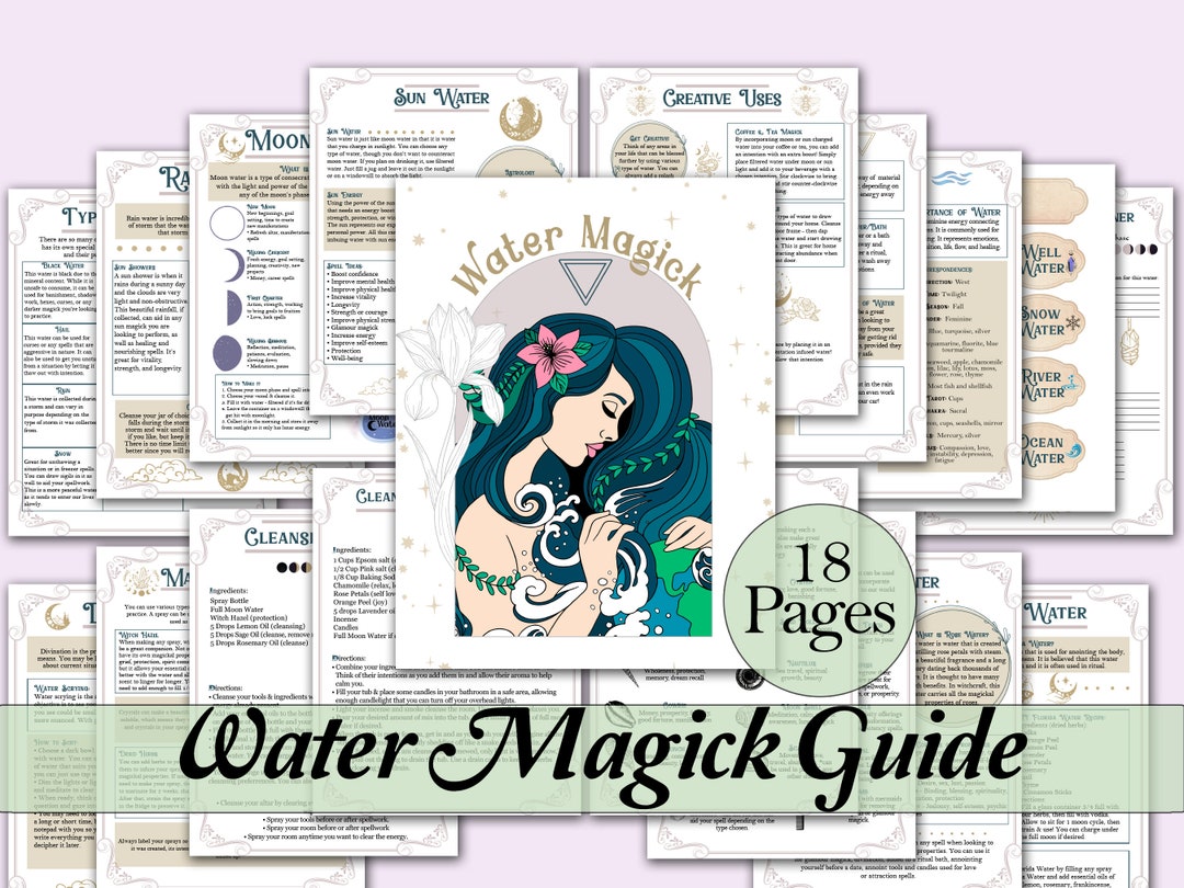 Water Magick Guide | Moon Water, Correspondences, Cleansing, Divination ...