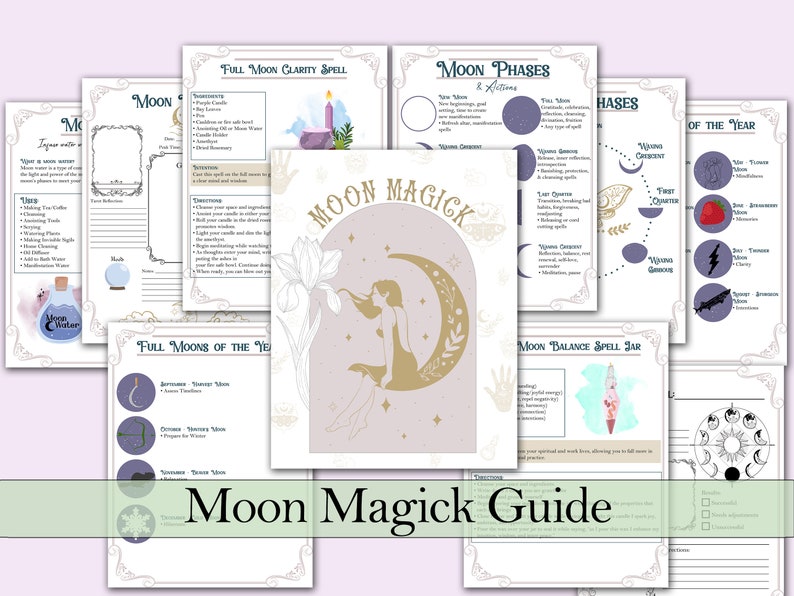 Moon Magick Guide Bundle Moon Phases Spells Rituals and - Etsy