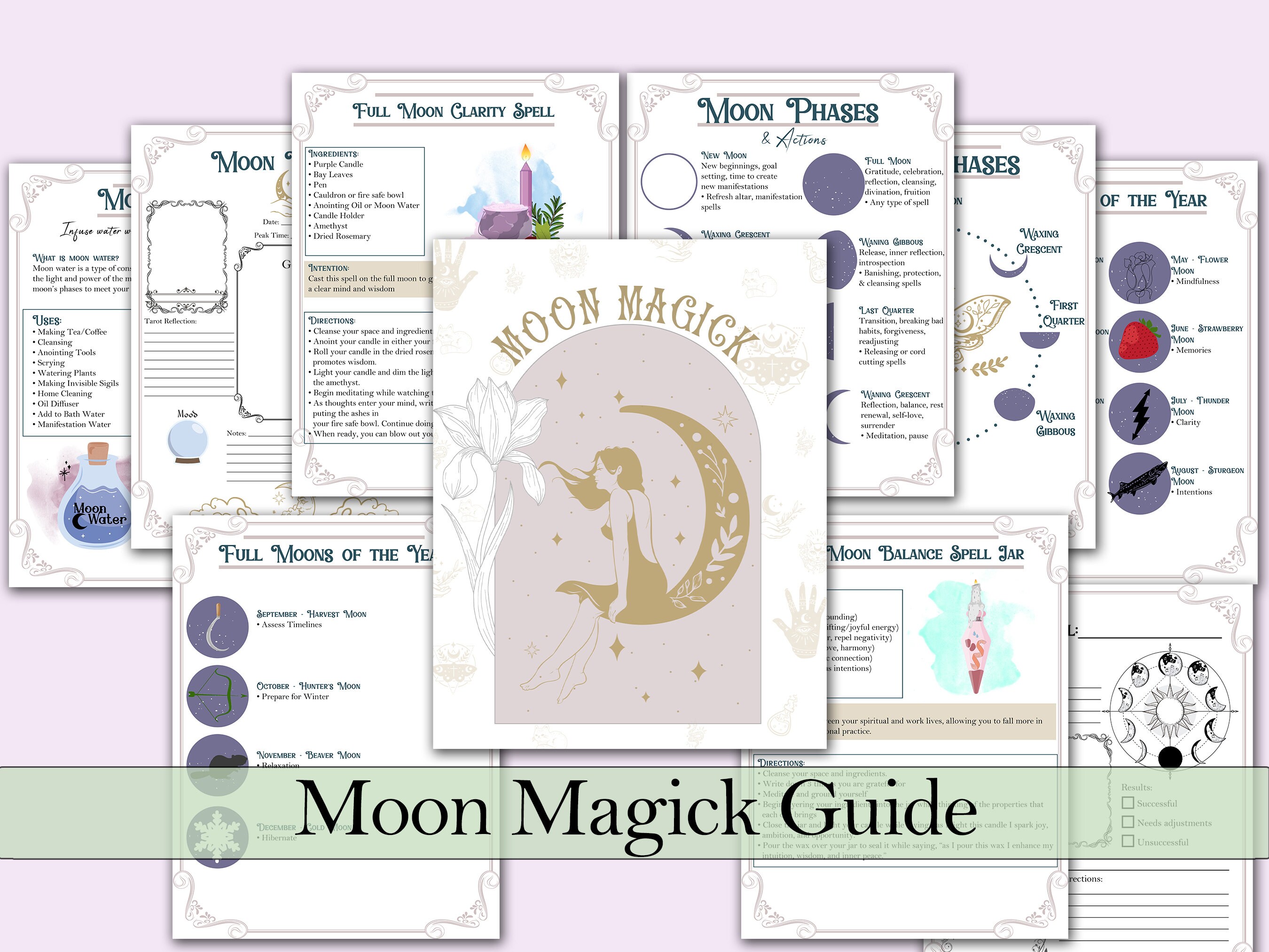 Moon Magick Guide Bundle Moon Phases Spells Rituals and - Etsy