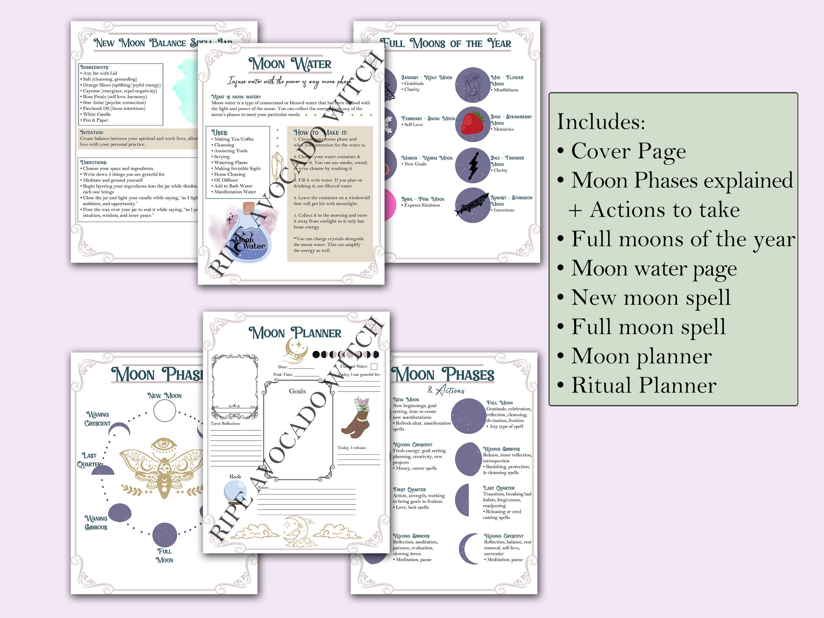 Moon Magick Guide Bundle Moon Phases Spells Rituals and - Etsy