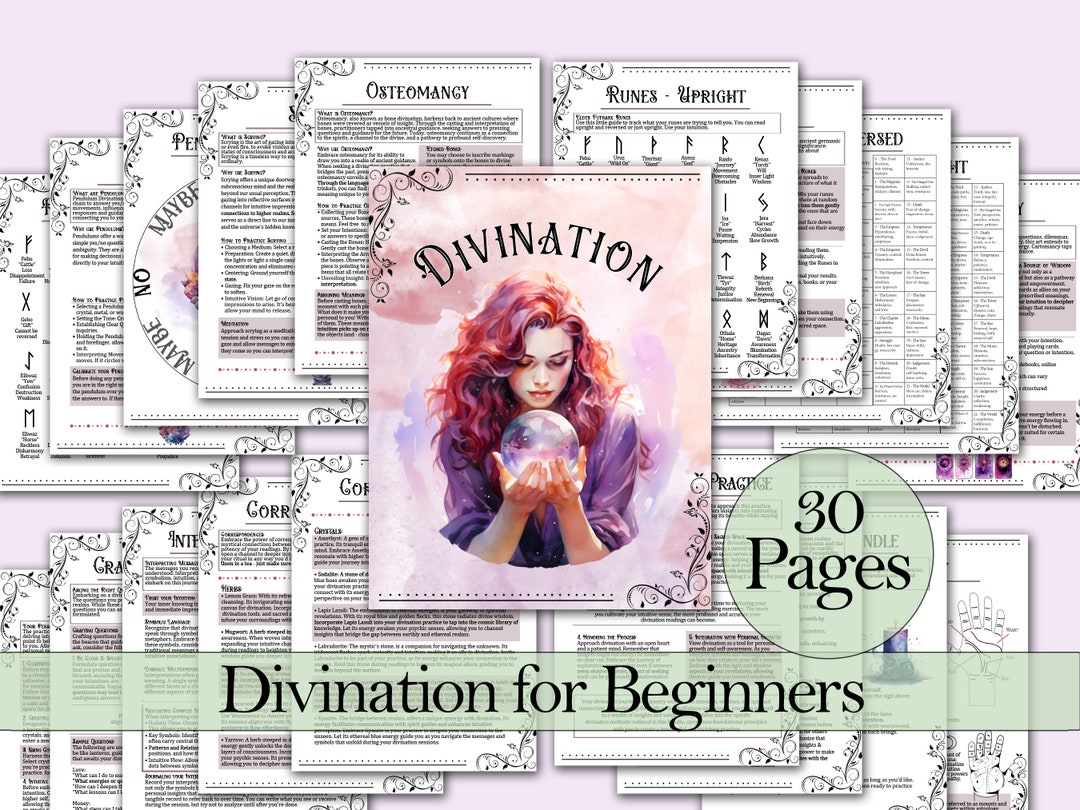 Divination Bundle Book of Shadows Pages Tarot, Scrying, Pendulums ...
