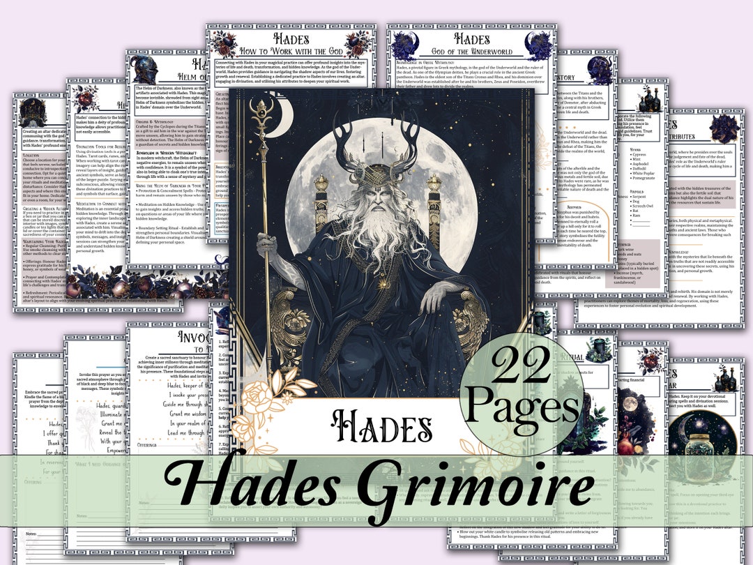 Hades Book of Shadows Bundle | Greek God of the Underworld | Rituals ...