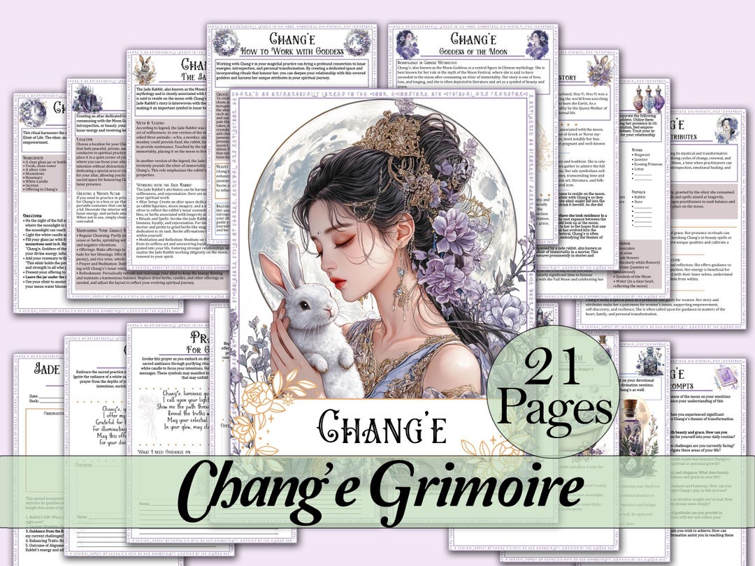 Chang'e | Chinese Moon Goddess Book of Shadows Bundle | Glamour Spells ...