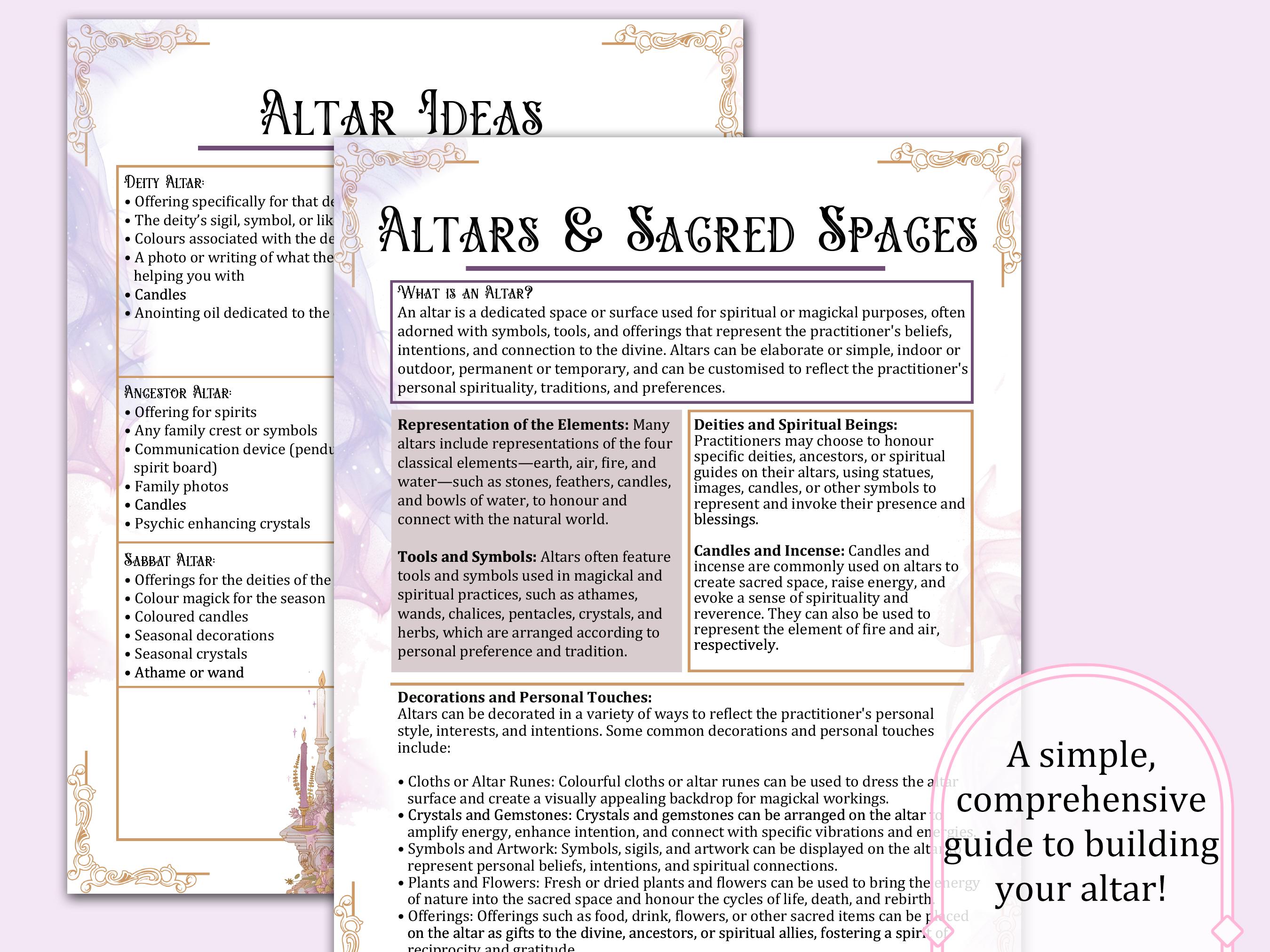 Altars Guide & Worksheet | Simple Altar Planner for Your Magickal ...