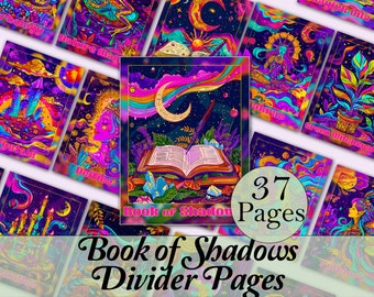 Book of Shadows Divider Title Pages Whimsical Cartoon Theme, 3 Sizes ...