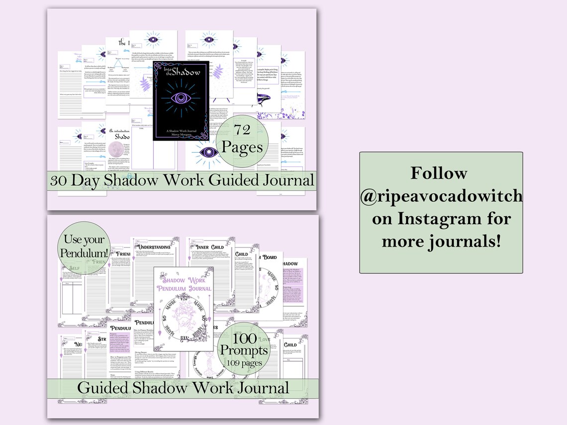 Shadow Work Tarot Spread Journal Guide 20 Tarot Spreads - Etsy UK