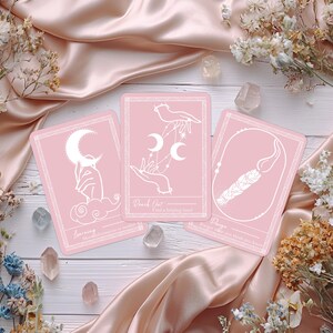 Pink Minimalist Oracle Card Deck With Guidebook & Box Full Colour ...