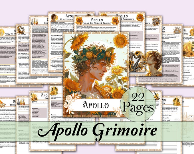 Greek God Apollo Altar, Prayer, Invocation, Altar Guide, Grimoire Pages ...