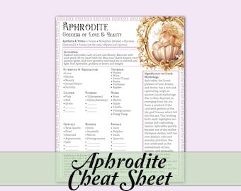 Aphrodite Grimoire Printable, A Guide to Working With the Greek Goddess of Love & Beauty, Book ...