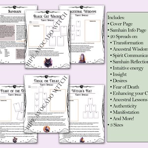 Samhain Tarot Spread Journal Guide 20 Tarot Spreads to Embrace the ...