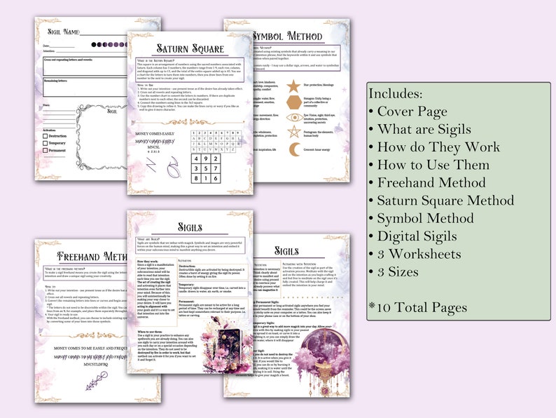 Sigil Magick Guide & Worksheets | How to Create and Use Sigil in Your ...
