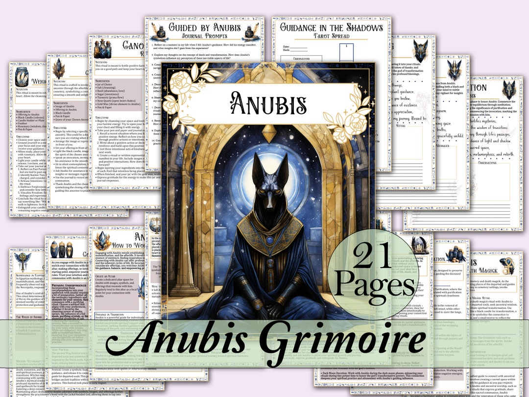 Anubis Book of Shadows Bundle | Rituals, Tarot Spreads, Death Magick ...
