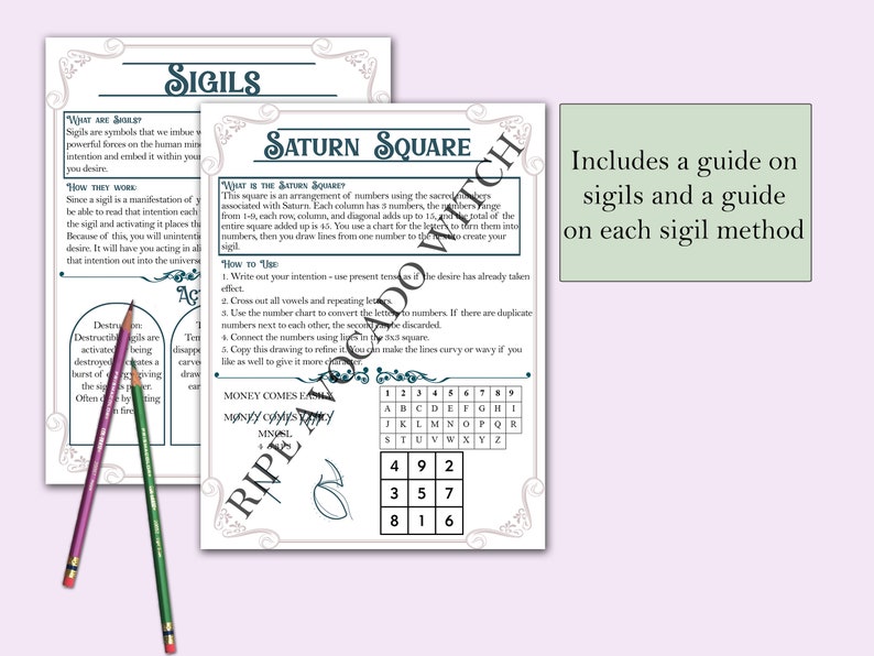 Sigil Magick Guide & Worksheets | Printable Book of Shadows Pages - Etsy
