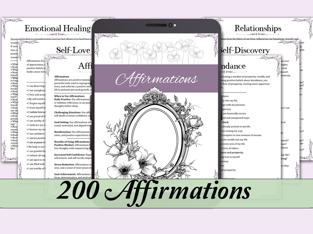 200 Affirmations Bundle | Basics + Digital Affirmations for ...