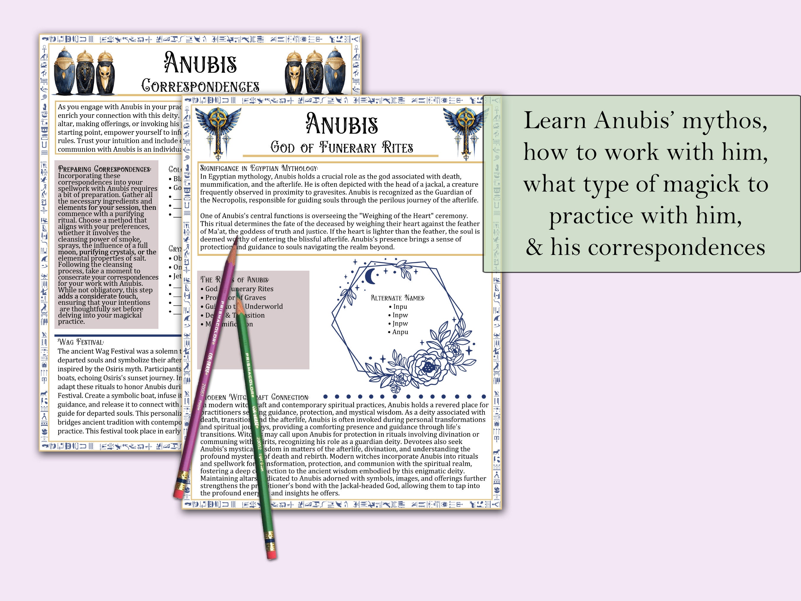Anubis Book of Shadows Bundle Rituals, Tarot Spreads, Death Magick, and ...