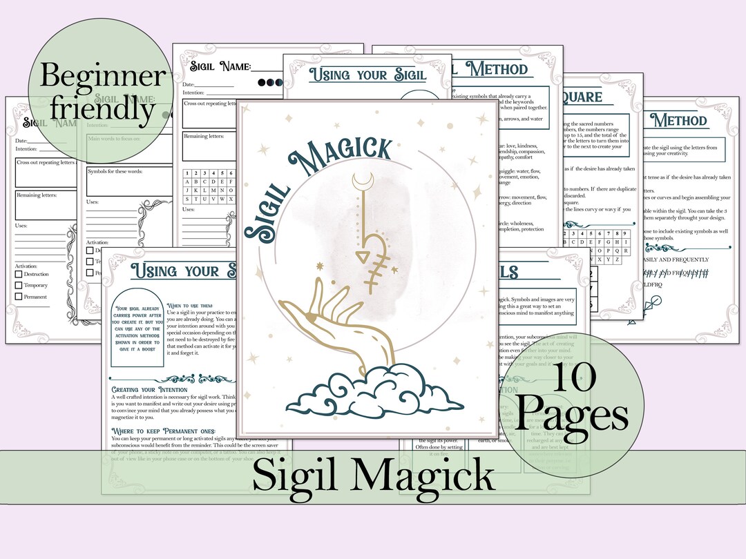 Sigil Magick Guide & Worksheets | Printable Book of Shadows Pages - Etsy