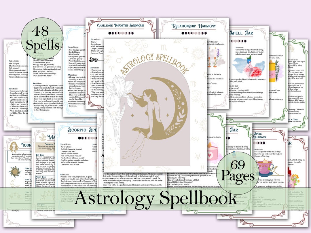 Astrology Spellbook Spells to Work With Each Zodiac Printable Pages - Etsy