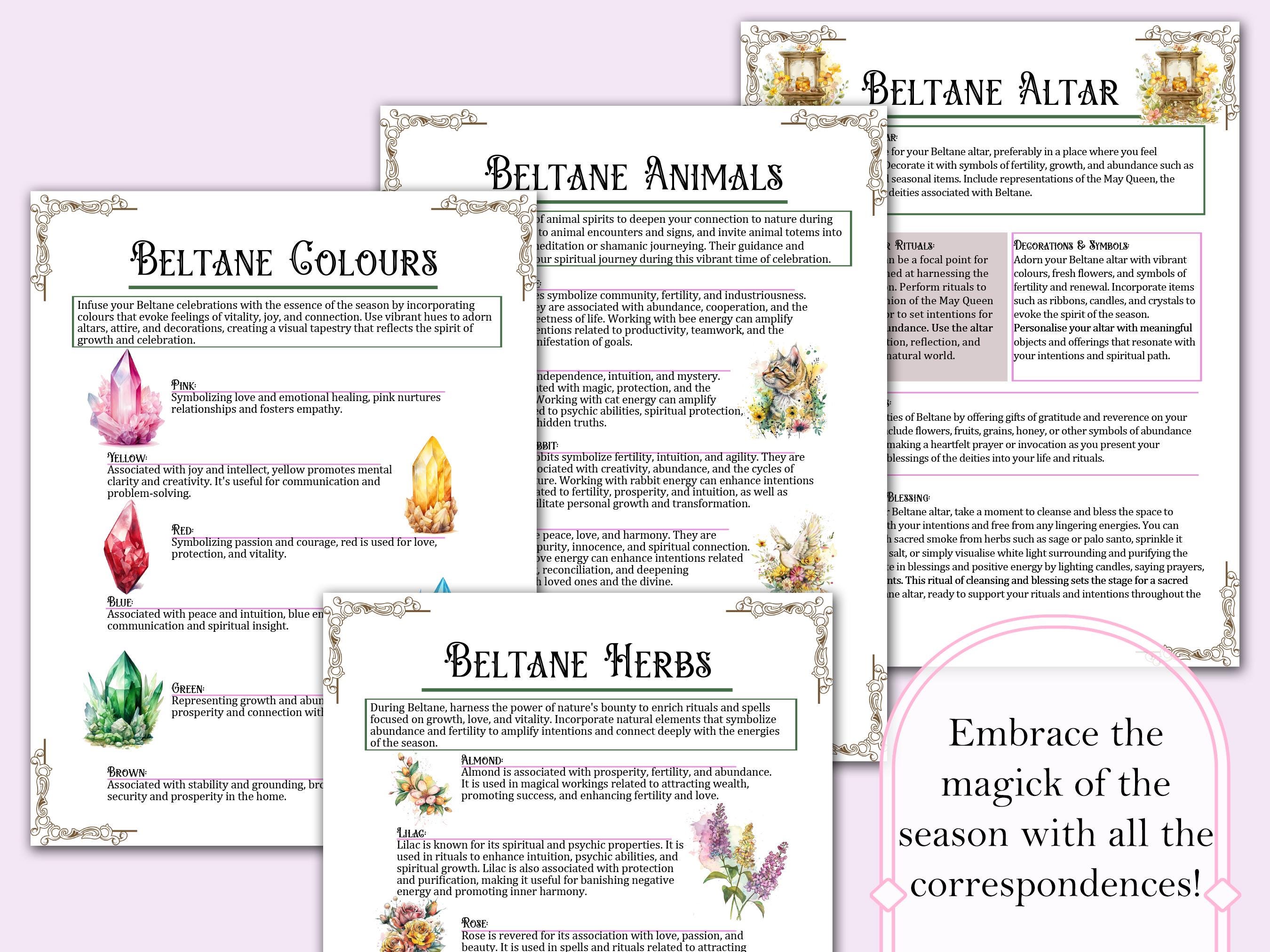 Beltane Sabbat Guide & Ritual Bundle | Correspondences, Spells, Tarot ...