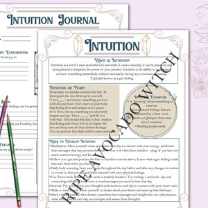 Intuition Guide and Worksheet Printable Pages - Etsy