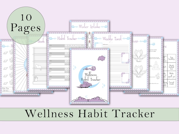 Habit and Wellness Trackers Printable Pages Trackers for - Etsy