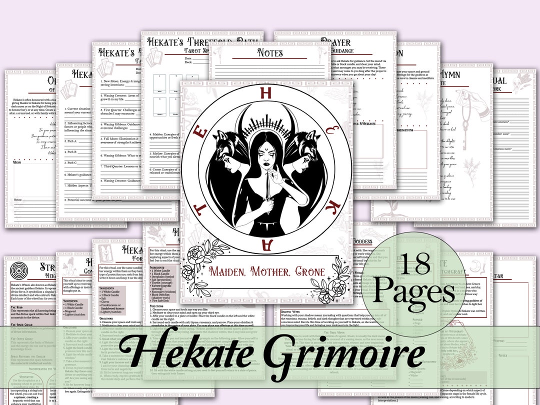 Hekate Book of Shadows Bundle Rituals, Tarot Spreads, Correspondences ...