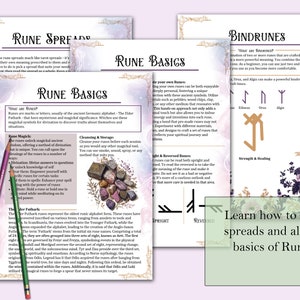 Rune Guide | Meanings, Bind Runes, Spreads, Reading Guide, Dictionary + Divination Worksheets ...
