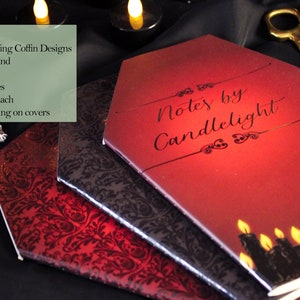 Notes by Candlelight 3 Pack Thread Bound Coffin Shaped Notebooks Lined ...