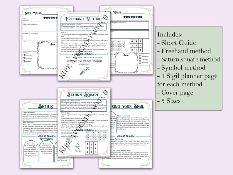 Sigil Magick Guide & Worksheets | Printable Book of Shadows Pages - Etsy