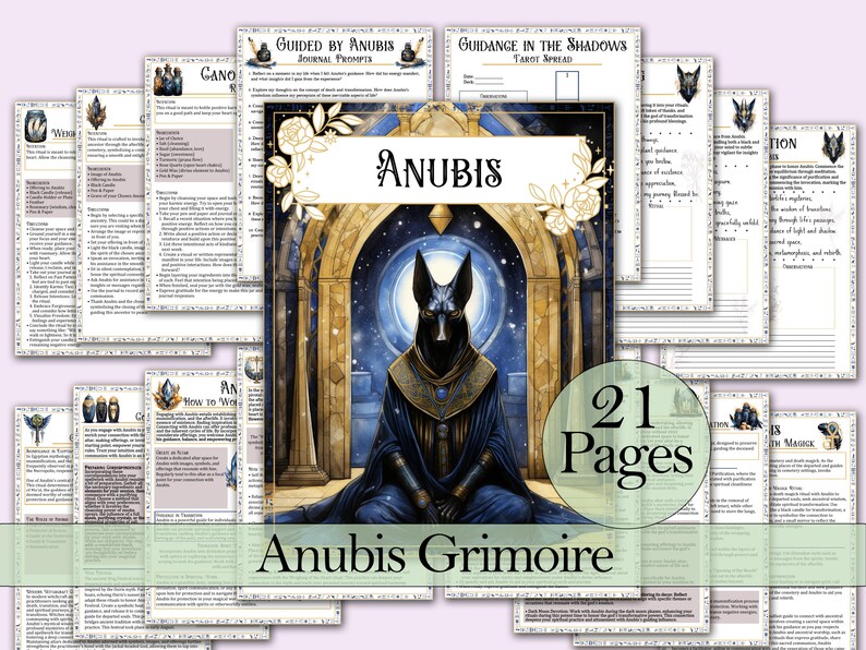 Anubis Book of Shadows Bundle Rituals, Tarot Spreads, Death Magick, and ...