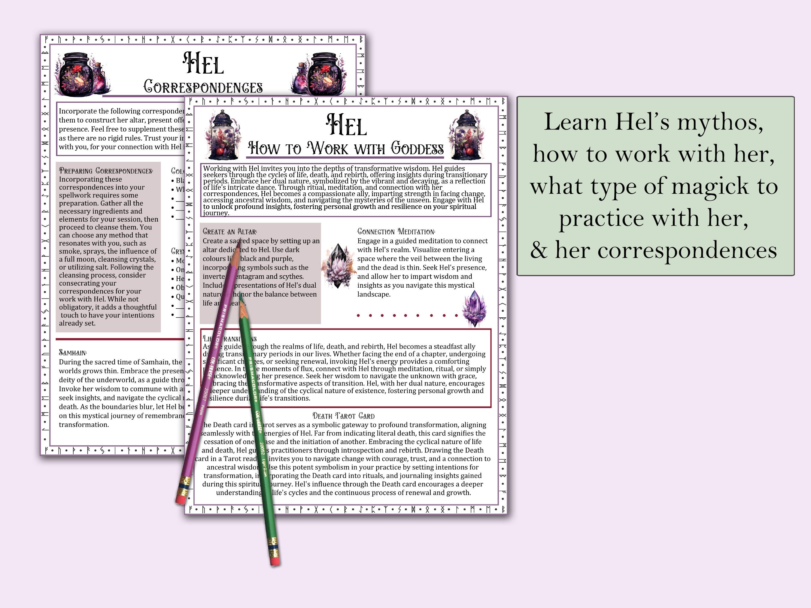 Hel Book of Shadows Bundle Rituals, Tarot Spreads, Correspondences, and ...