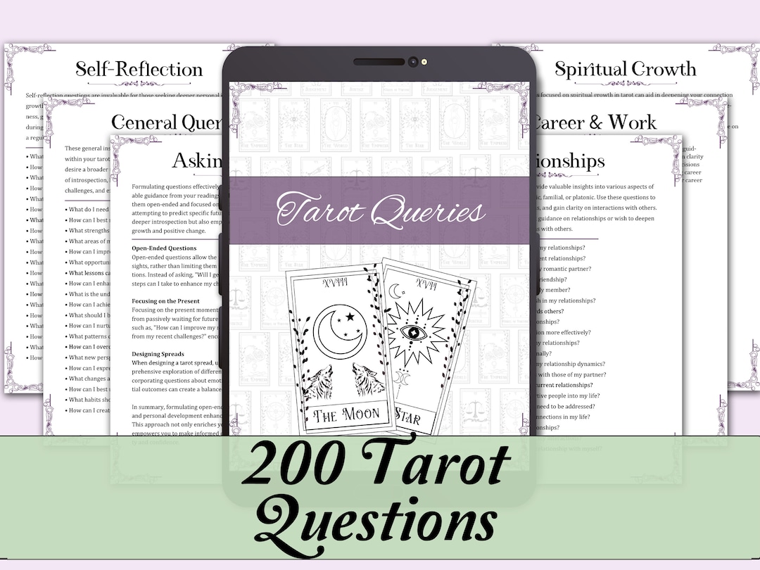 200 Tarot Questions | Basics + Digital Tarot Questions for Self ...