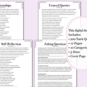 200 Tarot Questions | Basics + Digital Tarot Questions for Self ...