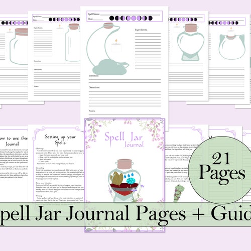 Blank Spell Jar Recipe Pages and Guide 20 Printable Pages - Etsy
