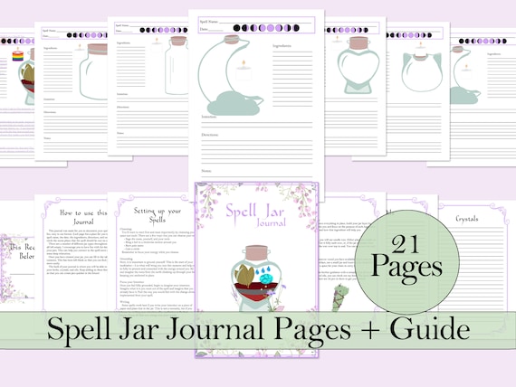 Blank Spell Jar Recipe Pages and Guide 20 Printable Pages - Etsy