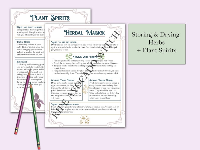 Herb Magick Guide Herbology for Witchcraft Printable Pages - Etsy