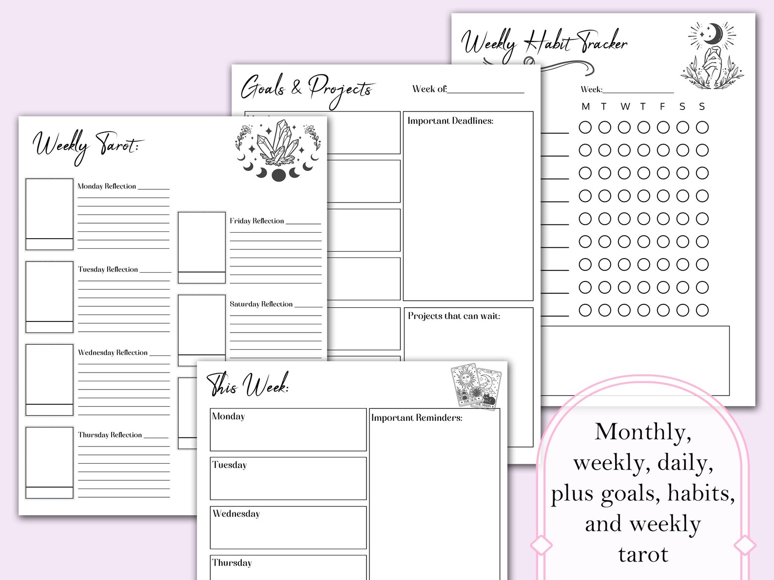 ADHD Witch Planner | Daily, Weekly, & Monthly - Printable Pages - Etsy