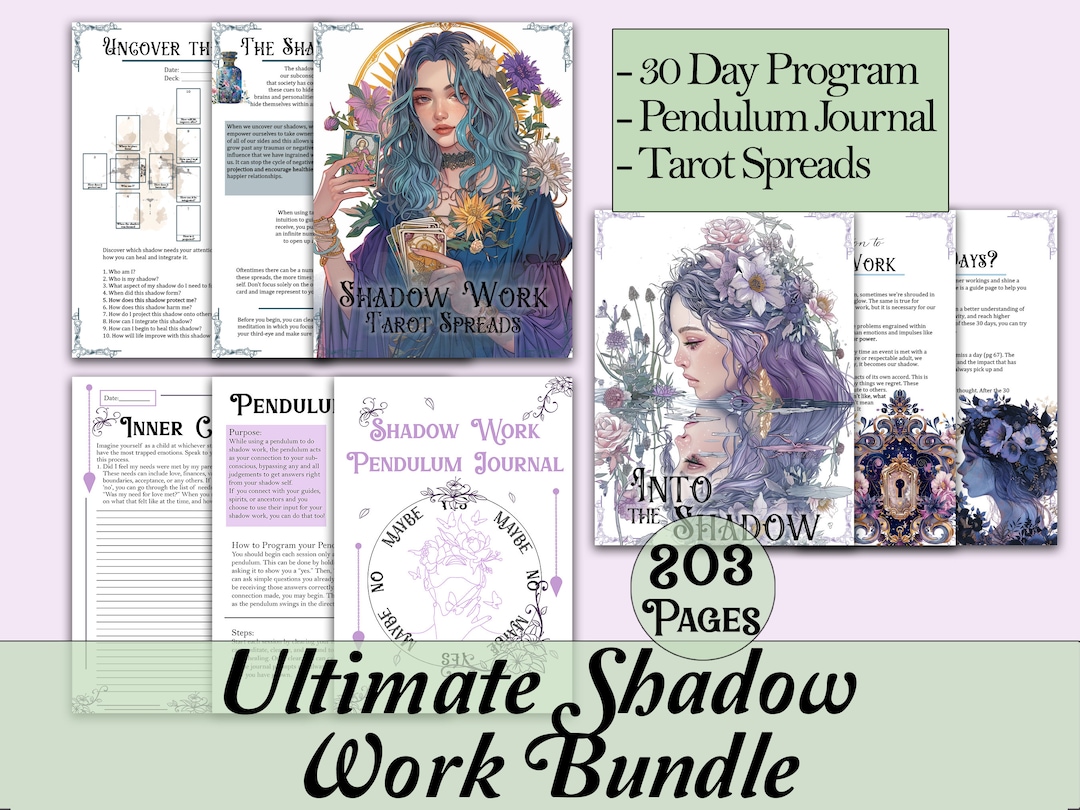 Ultimate Shadow Work Bundle | 203 Pages - 30 Day Program, Tarot Spreads ...