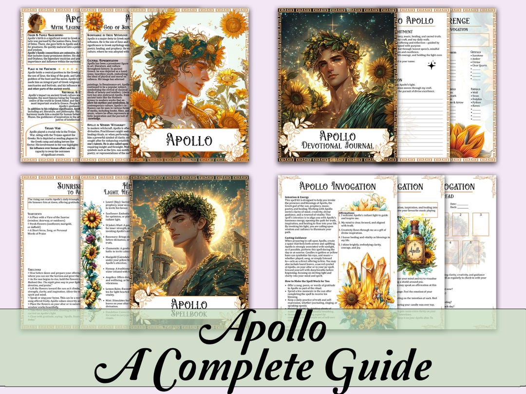 Complete Apollo Book of Shadows Bundle | Greek God, Spells, Rituals ...