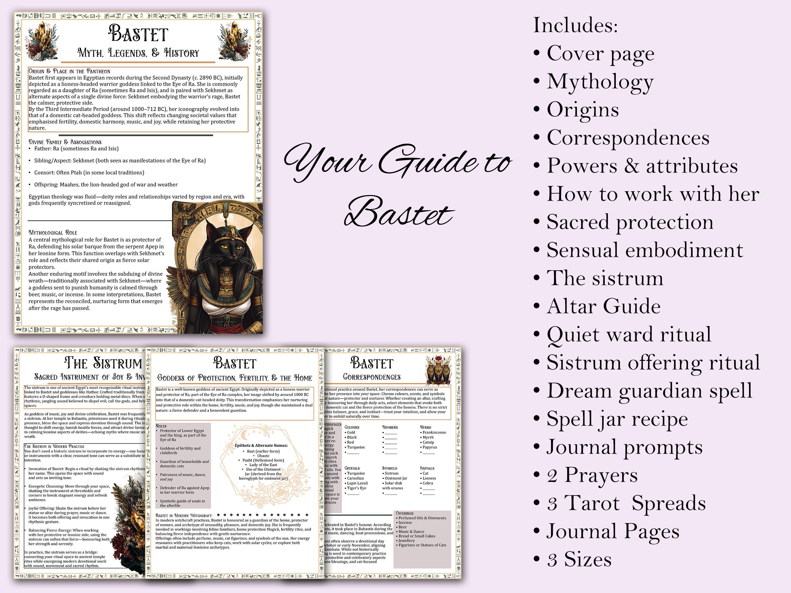 Bastet Book of Shadows Bundle | Egyptian Cat Goddess of Protection ...
