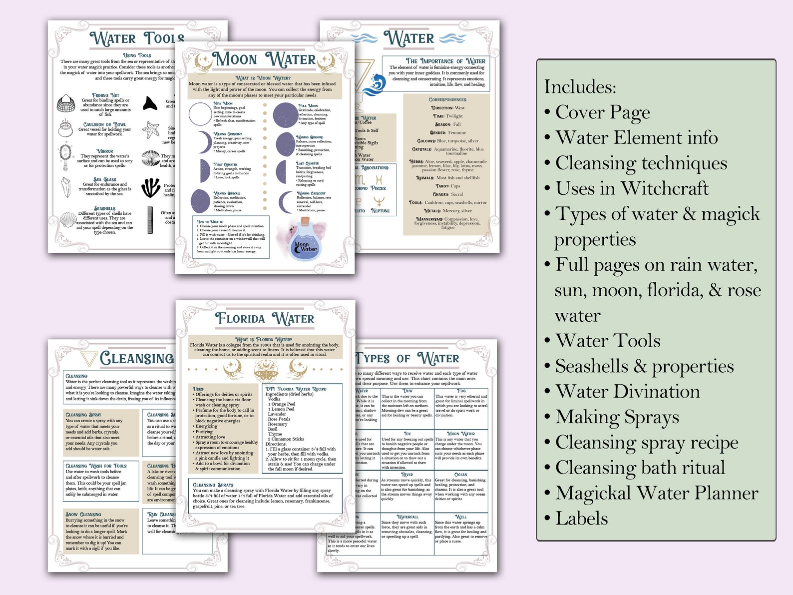 Water Magick Guide | Moon Water, Correspondences, Cleansing, Divination ...