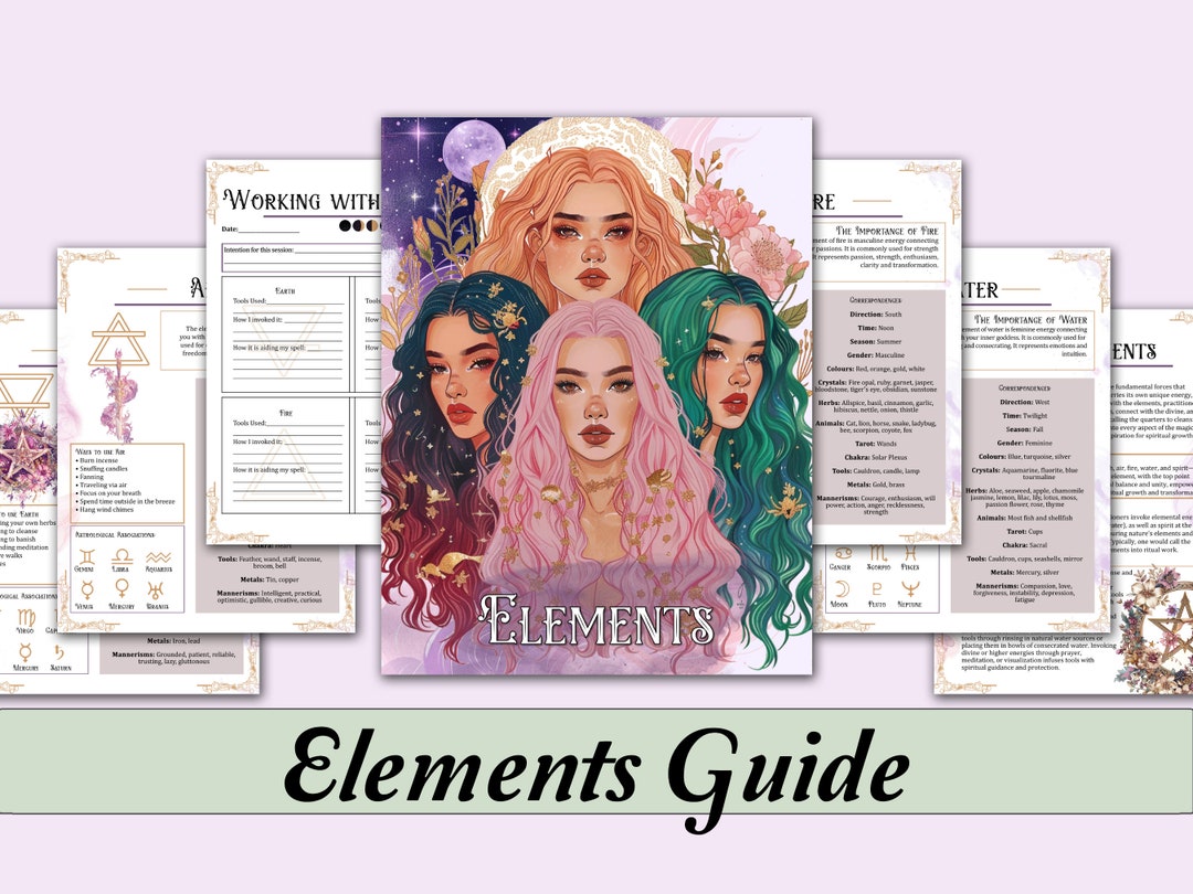 Elements Guide & Worksheet | Guide to Using the Elemental Magick in ...